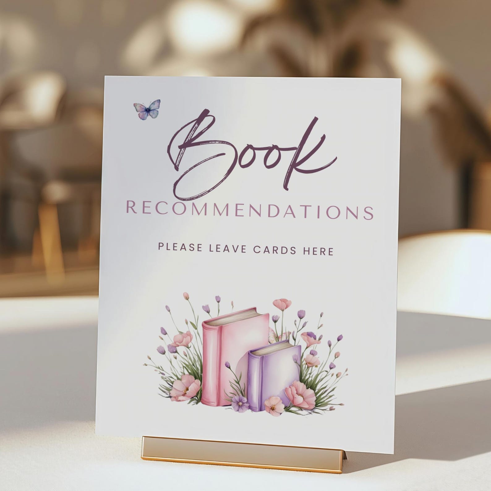 Book Recommendations Sign, A New Chapter Bridal Shower Decor, Printable ...
