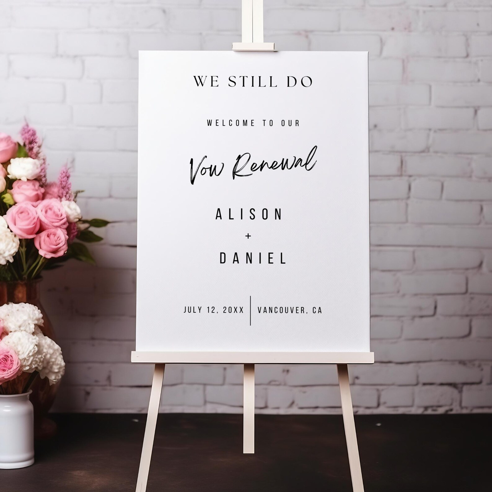 We Still Do Welcome Sign, Modern Vow Renewal Welcome Template ...