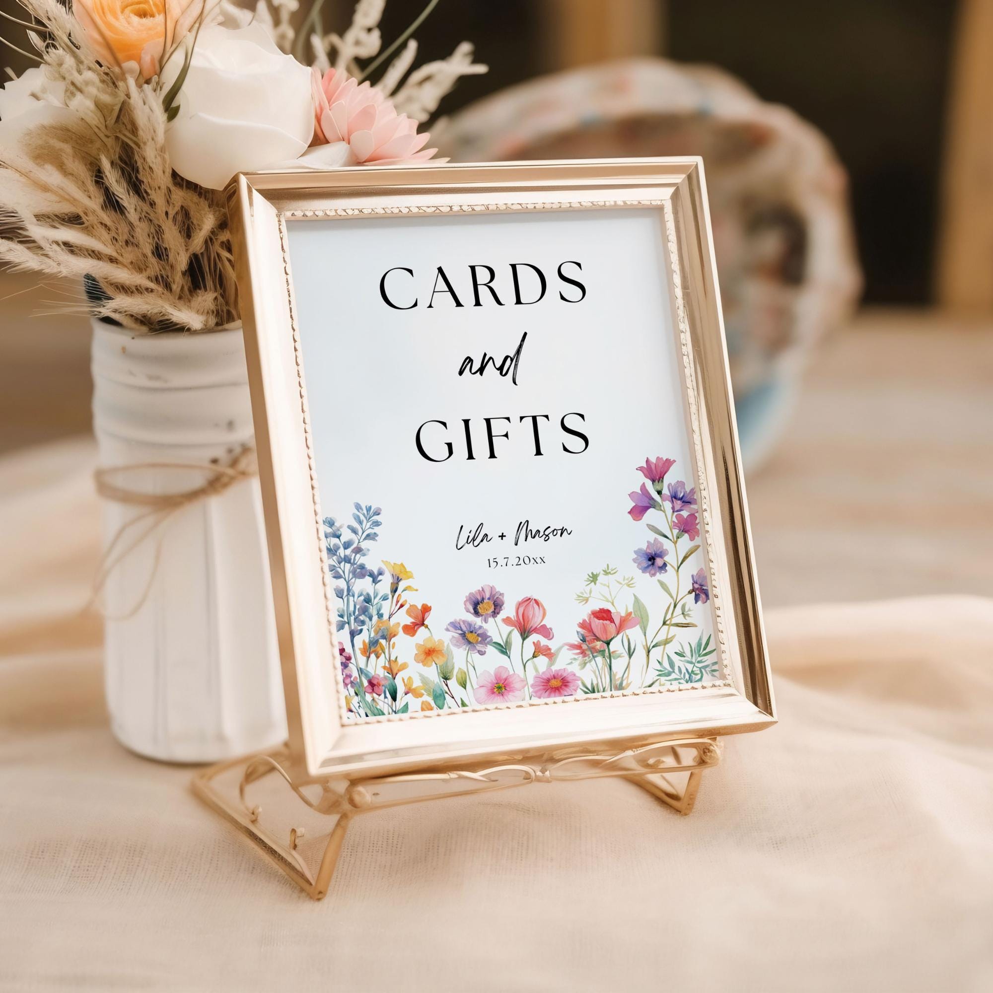 Wildflower Cards and Gifts Sign, Printable Floral Wedding Decor ...