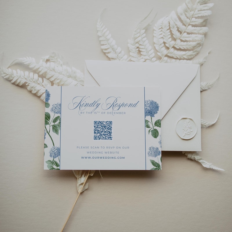 Hydrangea Rsvp Cards - Etsy