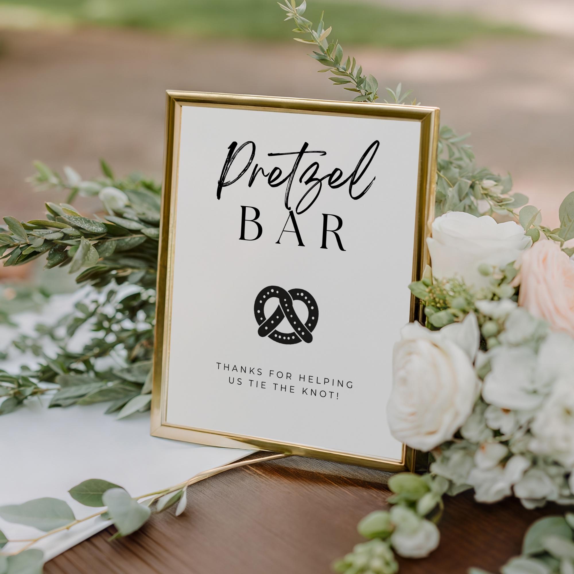 Pretzel Bar Sign, Wedding Pretzel Stand Sign, Printable Reception ...