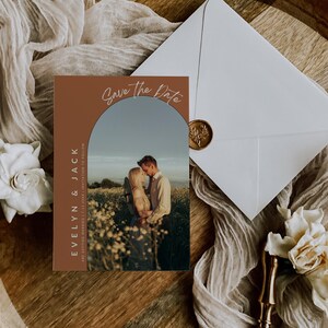 Save the Date Template Rustic Terracotta, Boho Fall Wedding ...
