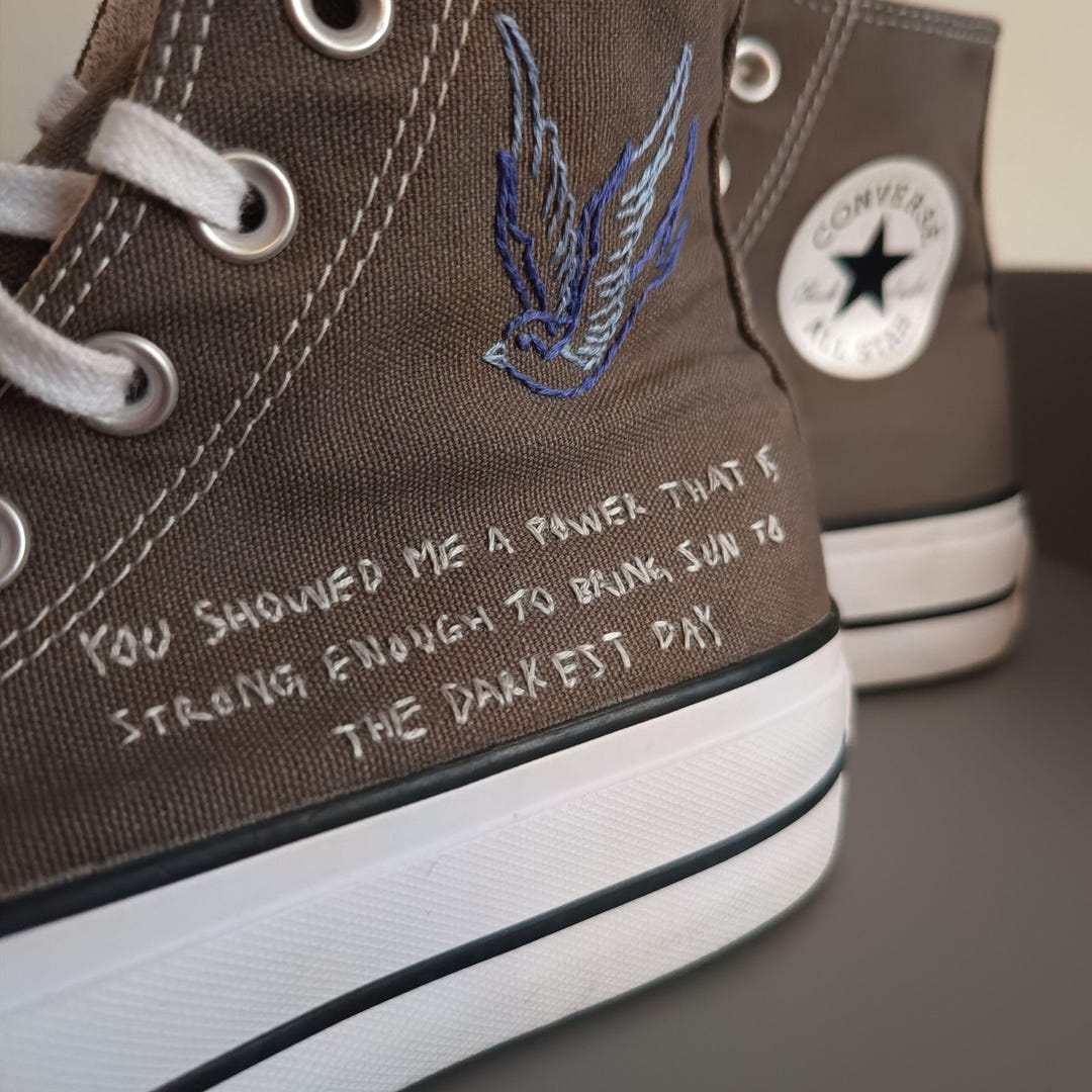 Hand Embroidered Converse Inspired by “matilda” – Harry Styles | Custom ...