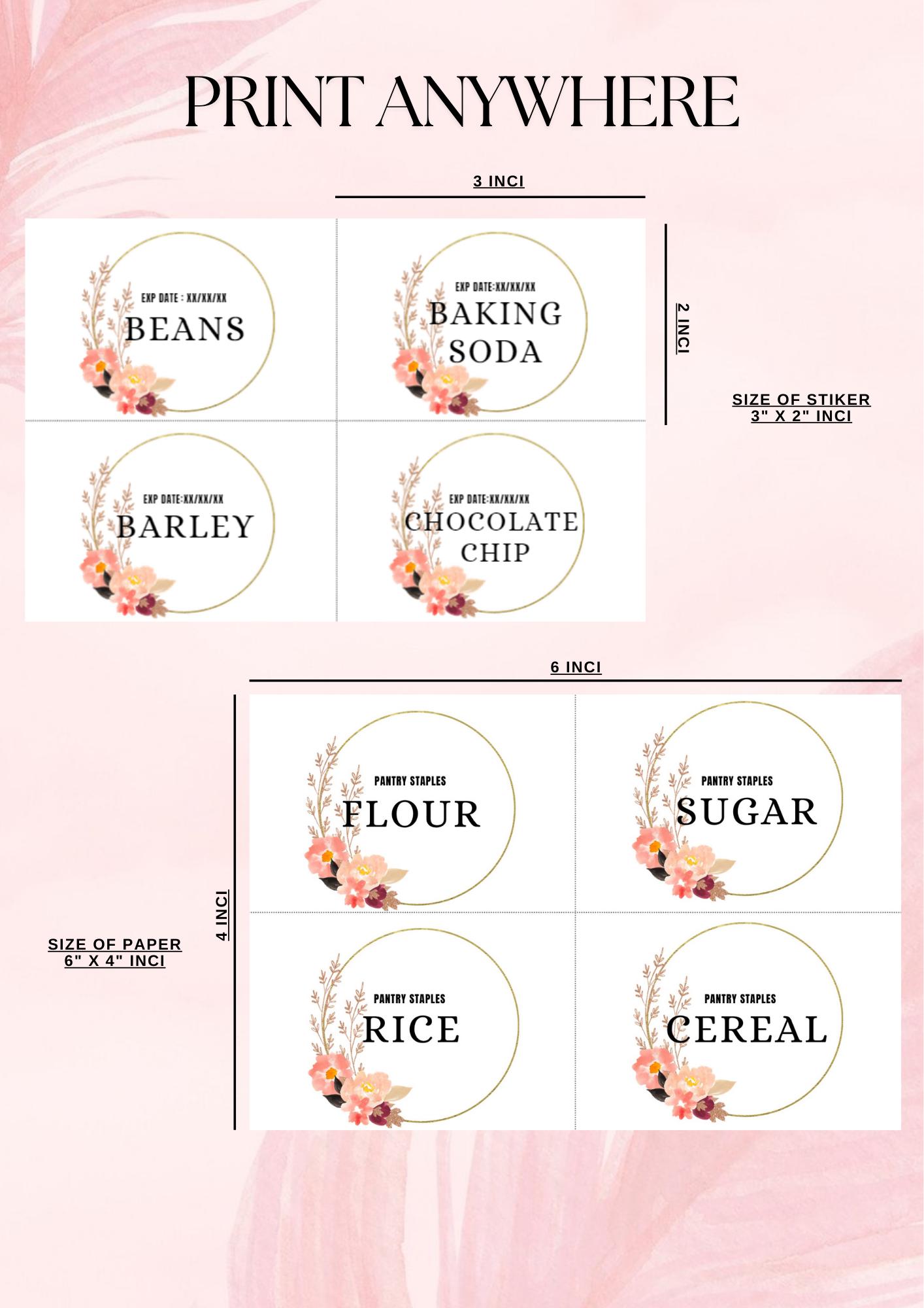 Editable Pantry Labels, Custom Sticker Labels, Custom Modern Minimalist ...