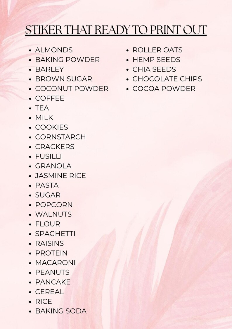 Editable Pantry Labels, Custom Sticker Labels, Custom Modern Minimalist ...