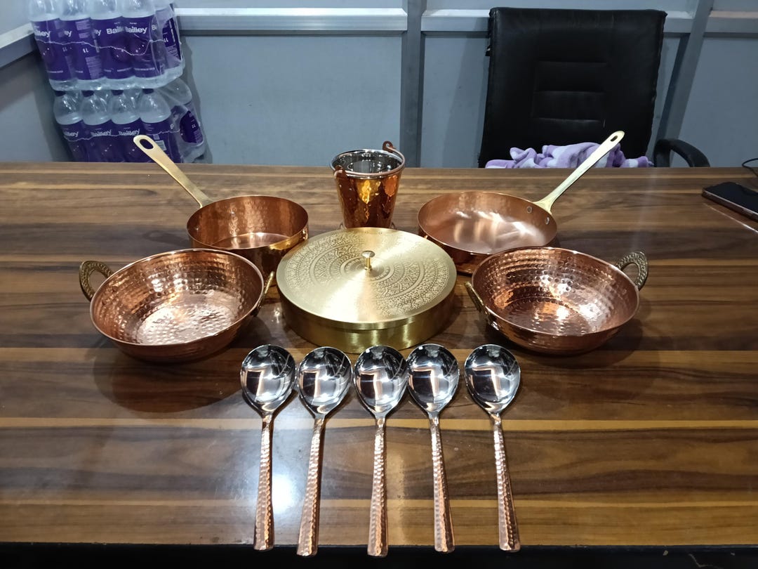 Handmade Copper Cookware Set – Traditional Brass Spice Box - Etsy