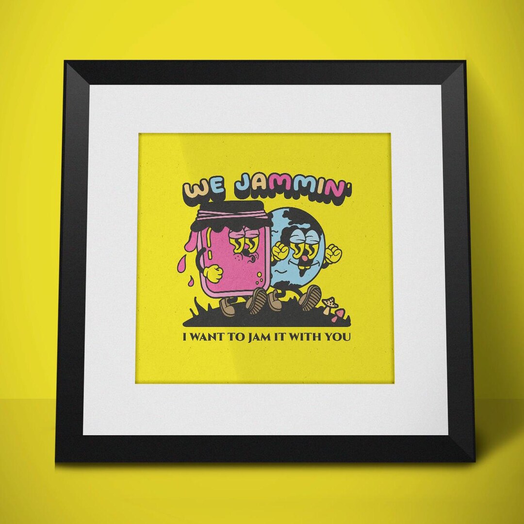 Retro 60s 70s Cartoon Styled Poster / We Jammin' / Bob Marley / Wall ...