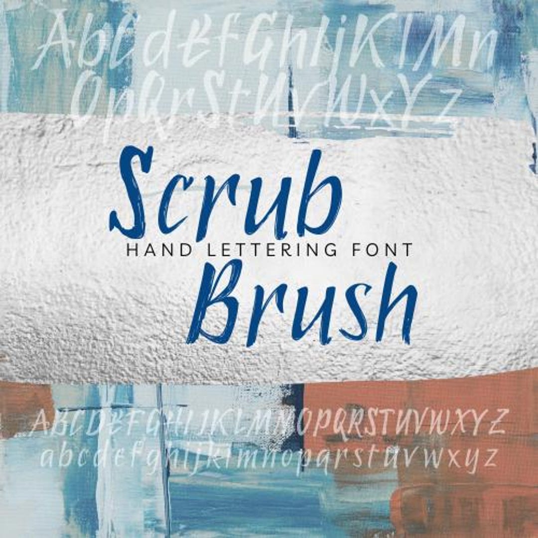 Scrub Brush OTF, TTF Hand Lettering Font. Brush Script Inspired, Use ...
