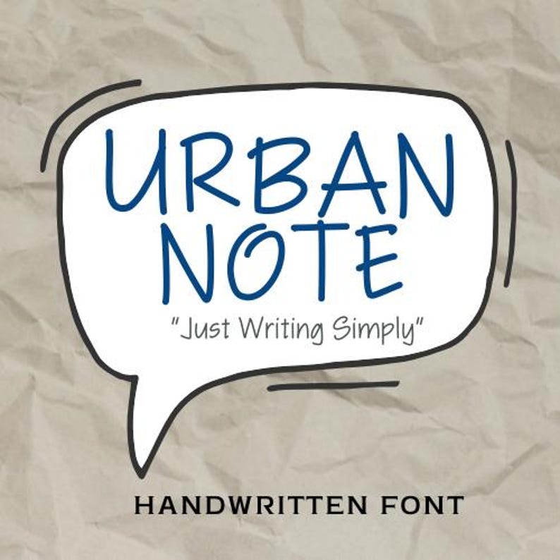 Urban Note Handwriting Font. You Can Use It on Your Work Very Easy ...