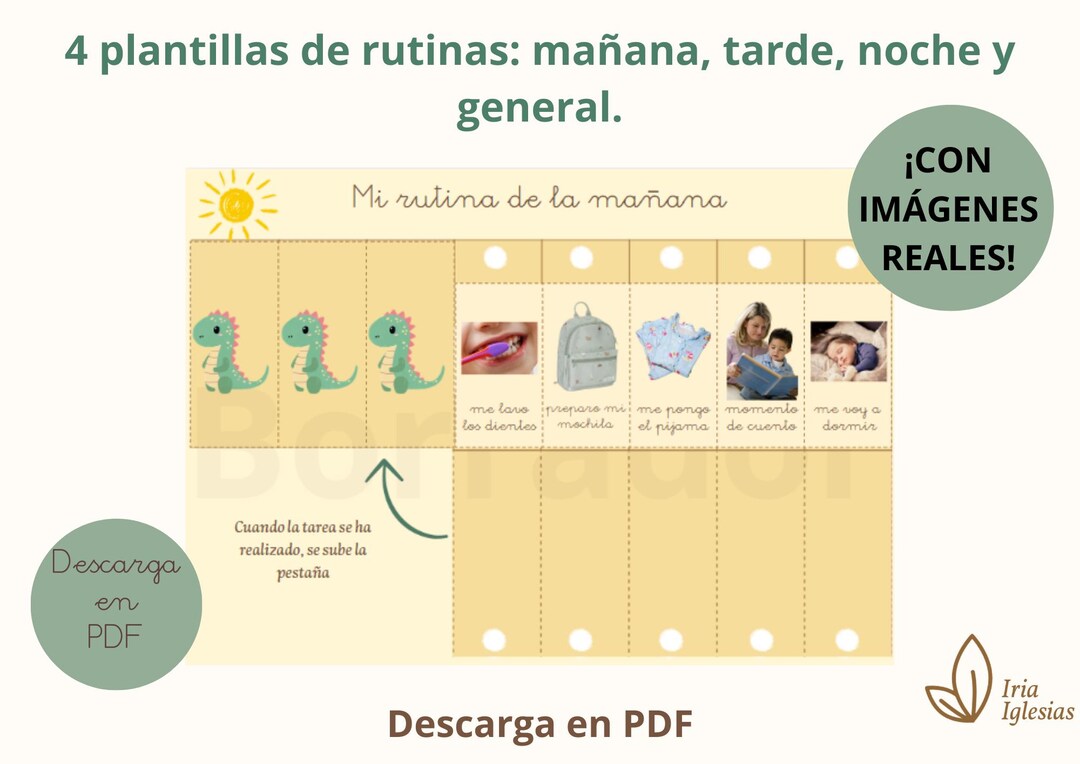 Plantilla de rutinas diaria para niños. Descarga el imprimible de ...
