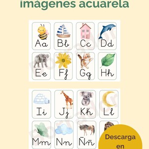 Abecedario imprimible. Tarjetas alfabeto español para favorecer ...