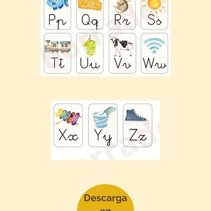 Abecedario imprimible. Tarjetas alfabeto español para favorecer ...