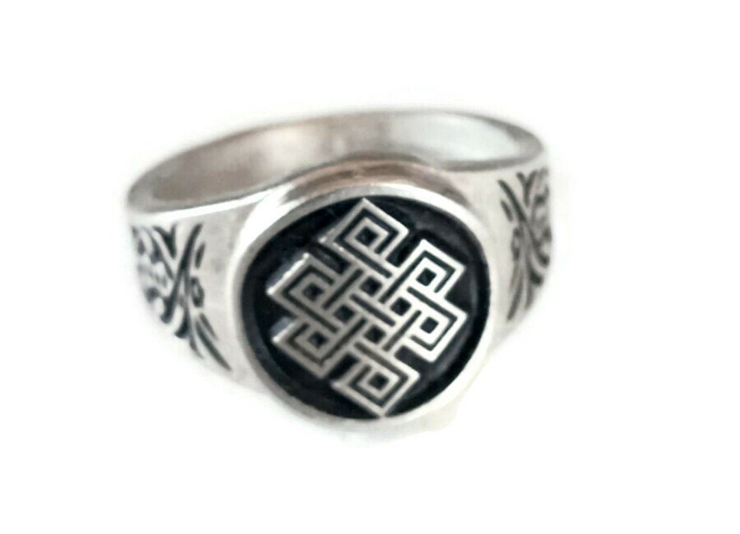Endless Knot Ring -symbol in Jainism, Hinduism and Buddhism - Eternal ...