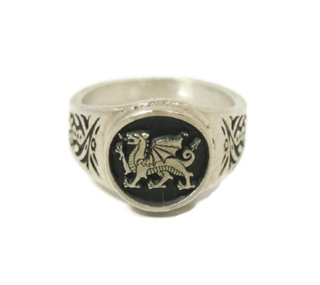 Welsh Dragon Ring Flag of Wales Dragon - Etsy