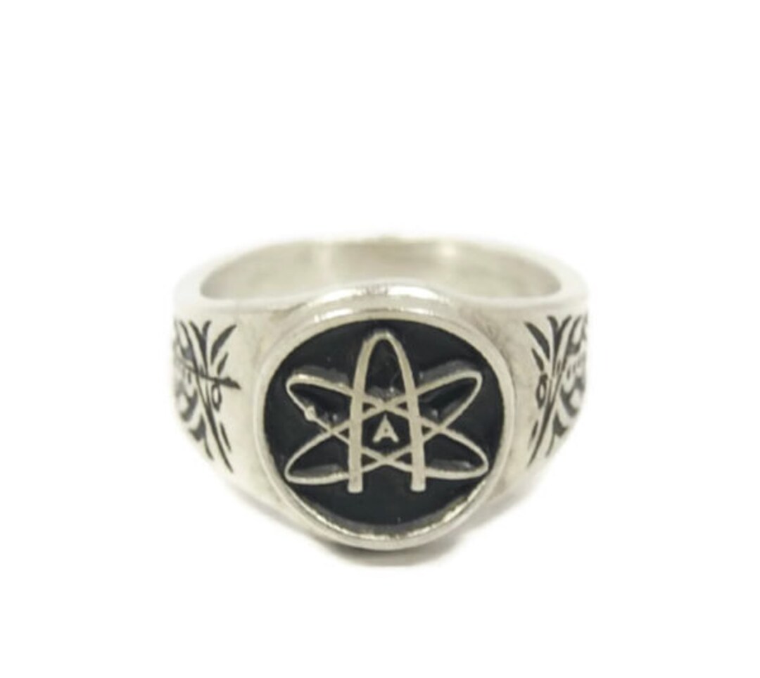 Atheist Atom Symbol Ring Atomic Whirl Atheism Design - Etsy