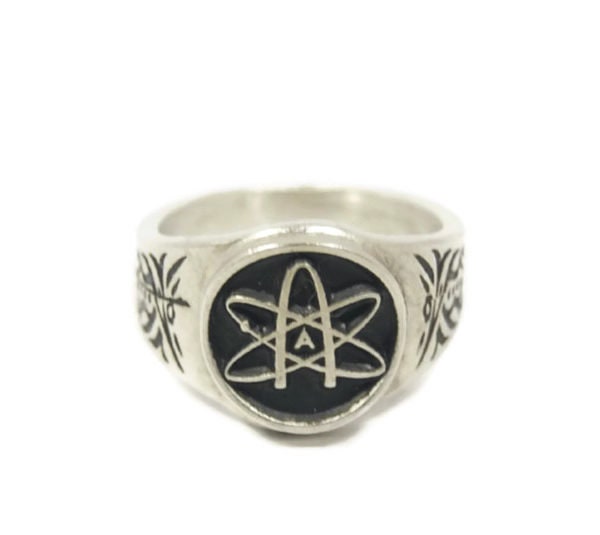 Atheist Atom Symbol Ring - Atomic Whirl Atheism Design - Rutherford ...