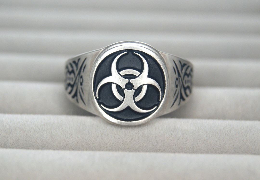 Biohazard Symbol Ring - Hazard Danger Universal Warning Safety ...