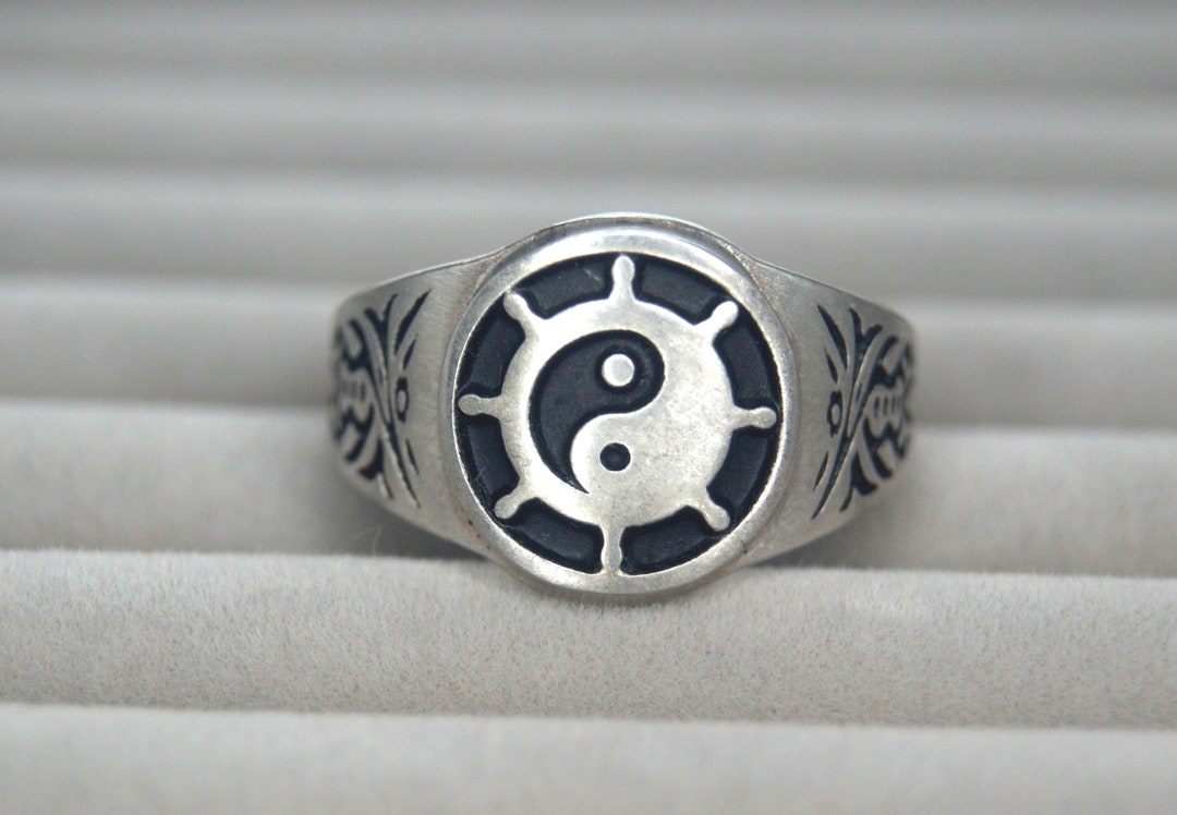 Dharmachakra Wheel Yin Yang Ring - Dharma Wheel - Buddha Wheel - Wheel ...