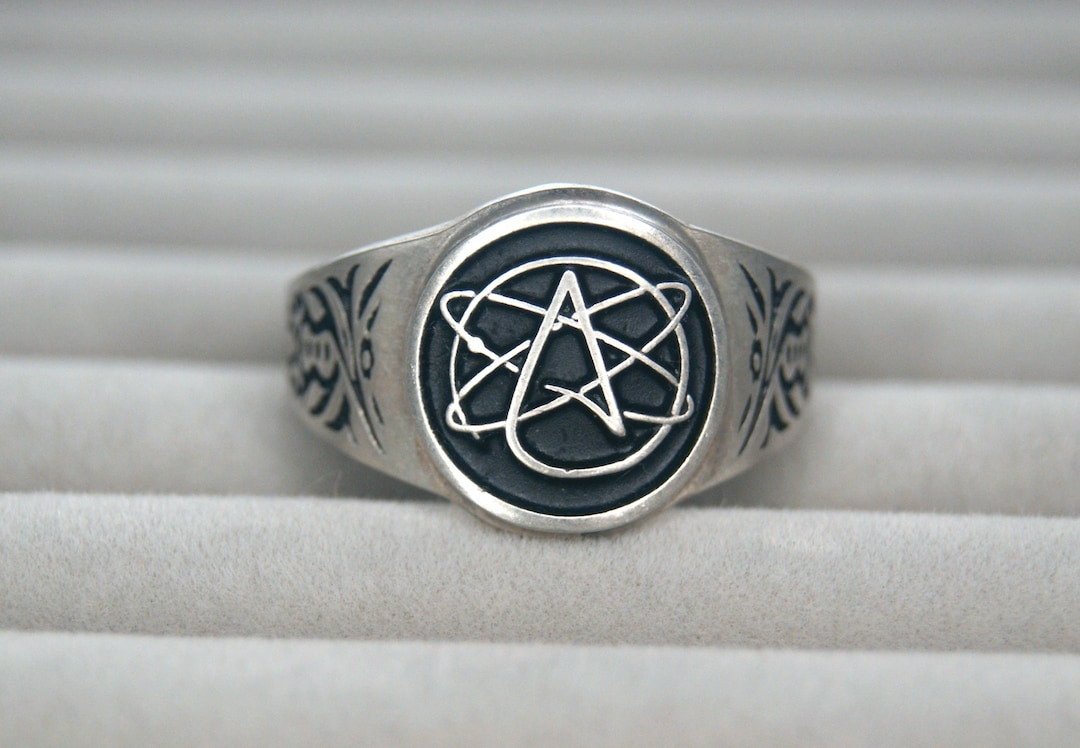 Atomic Atheist Swirl Ring- Atomic Whirl Symbol Occult Jewelry Atheist ...