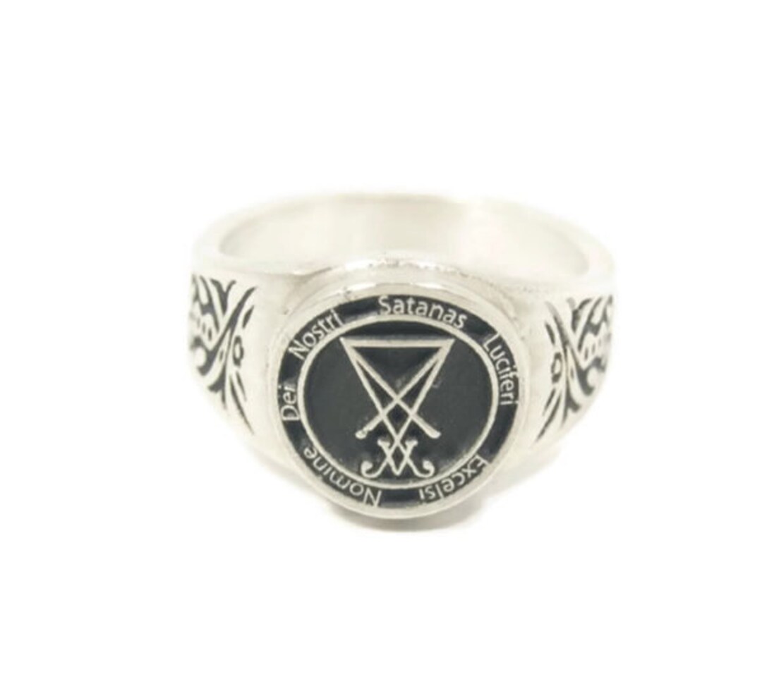 Satan Sigil Ring Invocation to Satan Lucifer Atheist Theistic Satanism ...