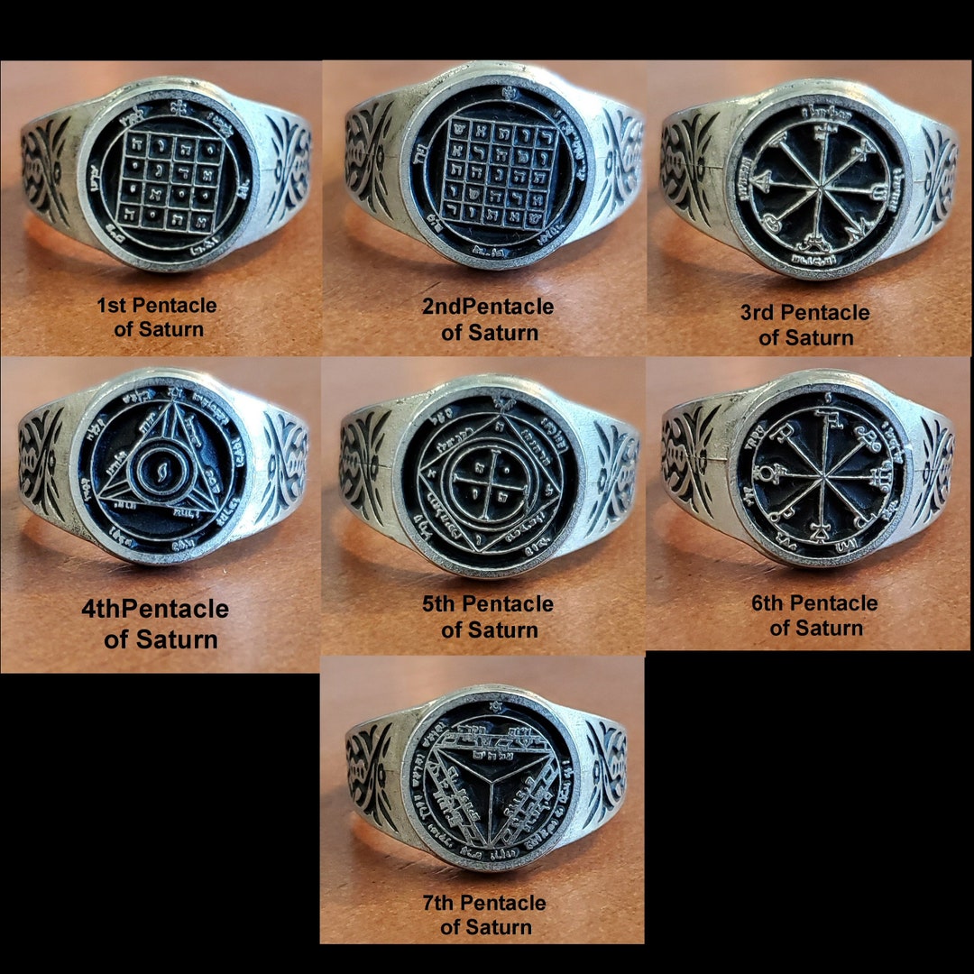 King Solomons 44 Pentacle Rings Planetary Seals All Rings Available Key ...