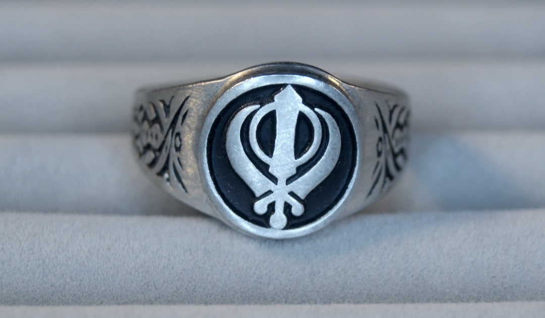 Khanda Ring Design - Sikh Coat of Arms Sikhism Justice Spiritual Authority Equality RM116 - Etsy UK