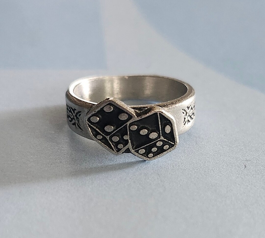 Dice Pewter Ring - Small Sizes 4 to 7 + Half Sizes - Petite Ladies Ring ...