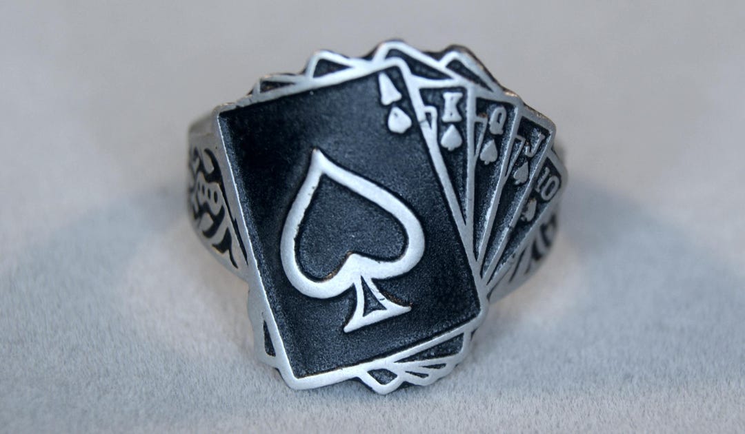 Royal Flush Poker Ring Gambling Poker Lucky Ring Sizes 7 to 14 RL271 - Etsy