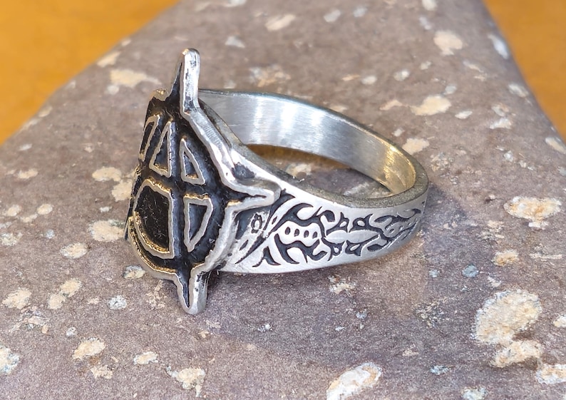 Anarchy Ring - Anarchist Symbol - Lawlessness - Disorder - Sizes 7 to ...