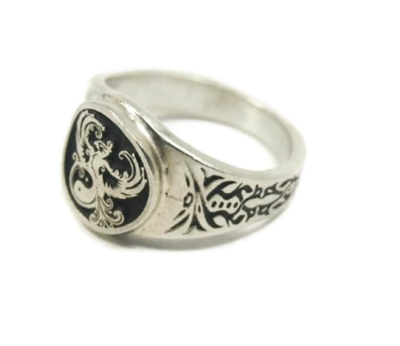 Rising Phoenix Yin Yang Ring - Spirit Animal Fire Passion Bird Rebirth ...