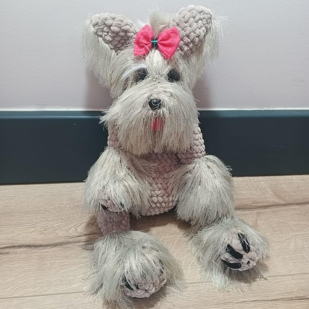 Collectible Dog Figurine, Handmade Plush Yorkshire Terrier, Stuffed ...