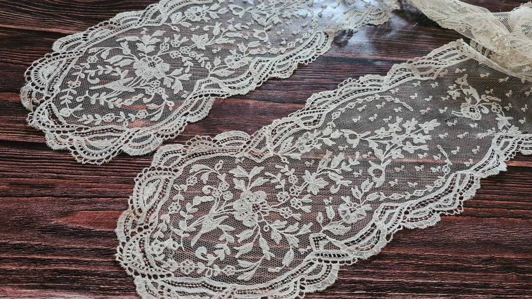 19th Century Brussels Applique Lace Lappet - Etsy