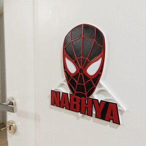 Black Spider Name Sign Personalized Door Hanger Custom Sign Kids Room ...