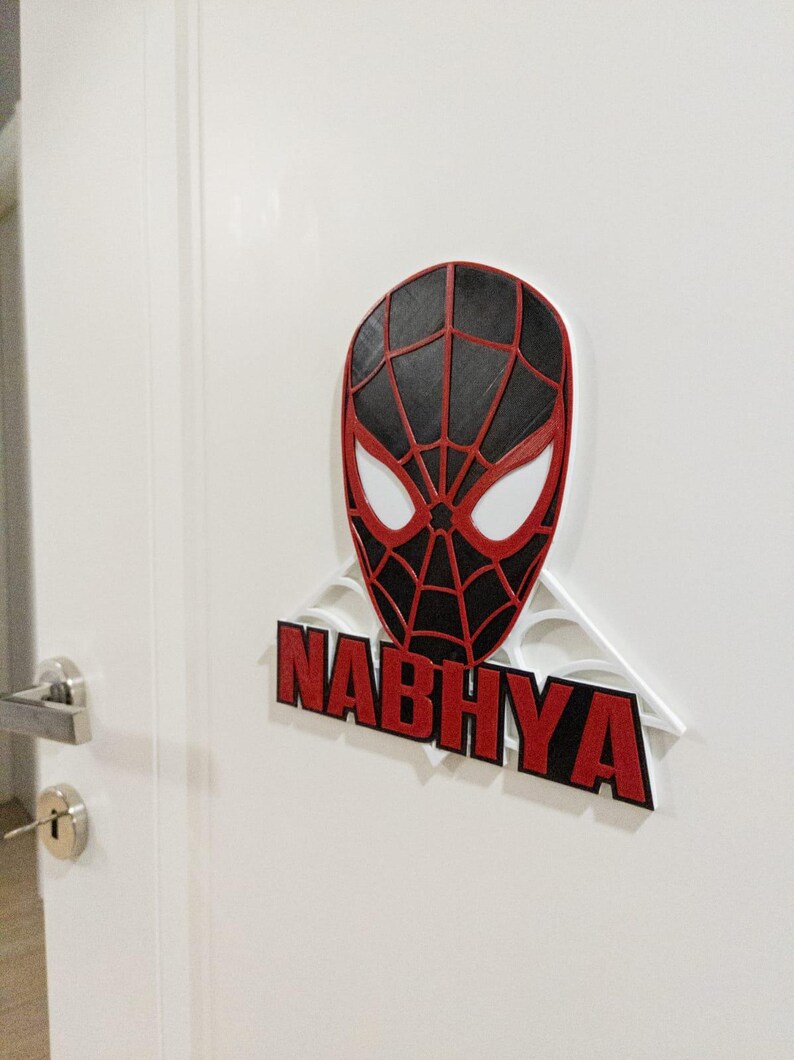 Black Spider Name Sign Personalized Door Hanger Custom Sign Kids Room ...