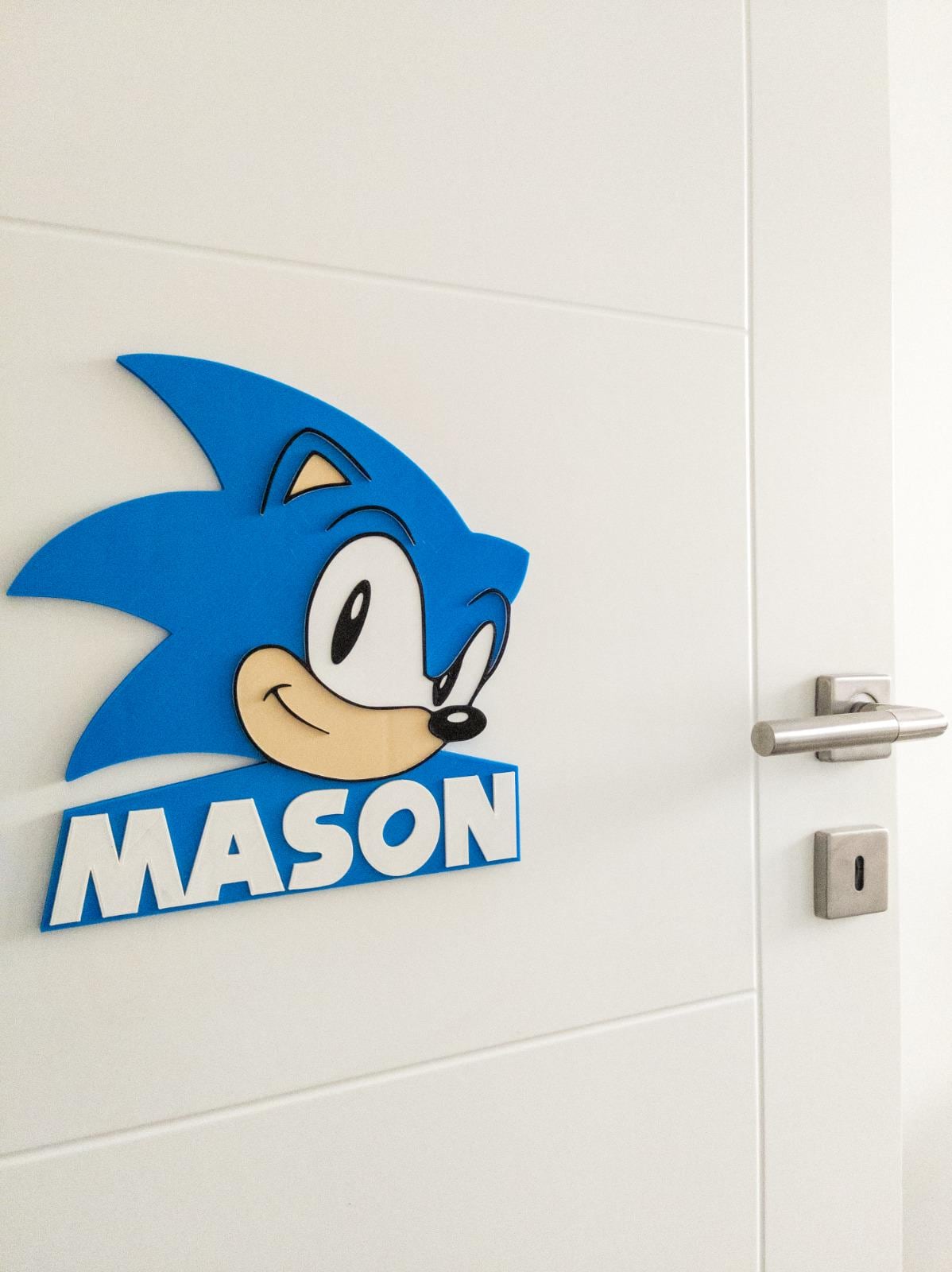 Blue Hedgehog Personalized Name Sign Custom Door Hanger Kids Room Decor ...