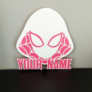 Ghost Spider Girl Name Sign Personalized Door Hanger Custom Sign Kids ...