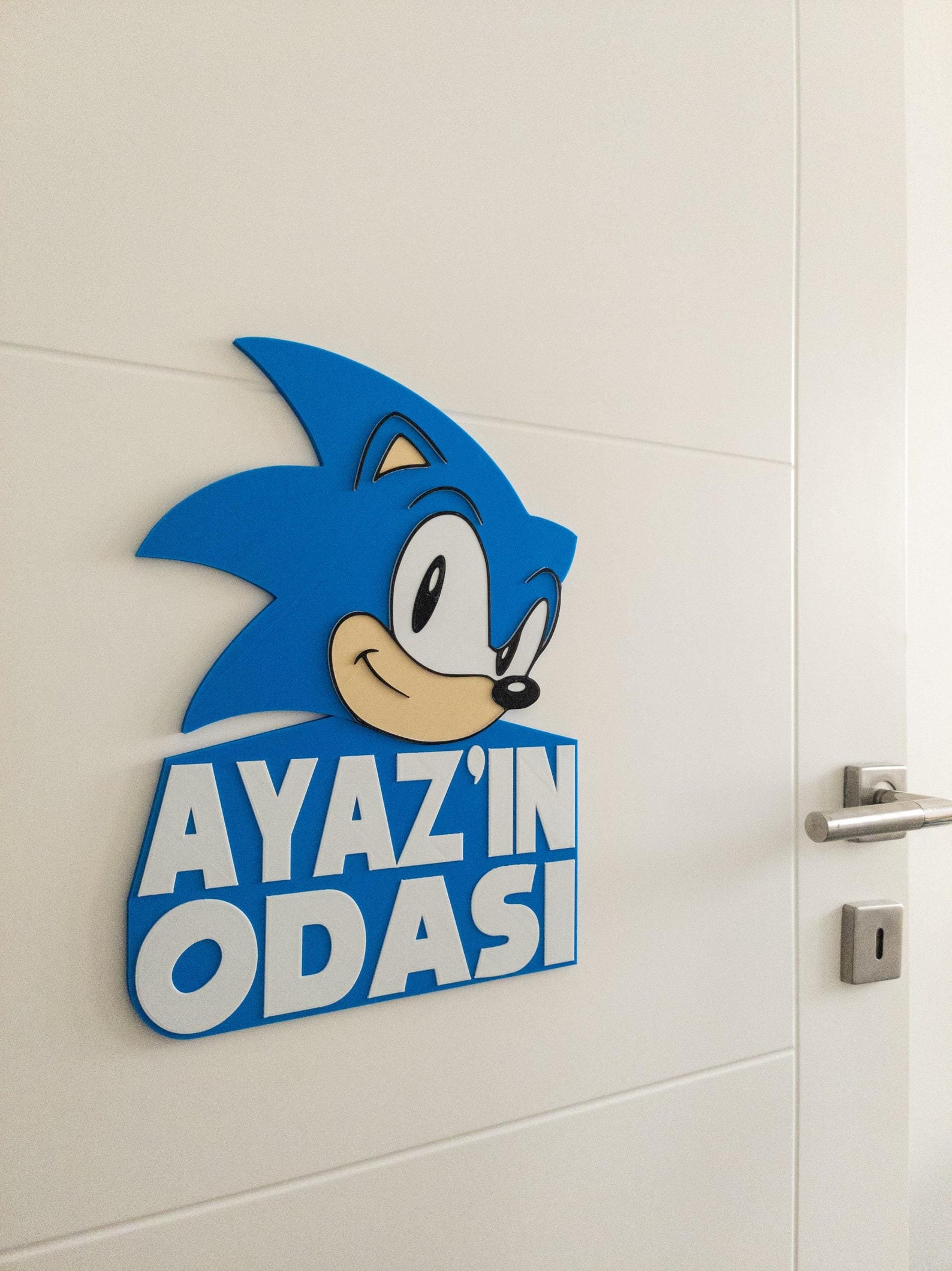 Blue Hedgehog Personalized Name Sign Custom Door Hanger Kids Room Decor ...
