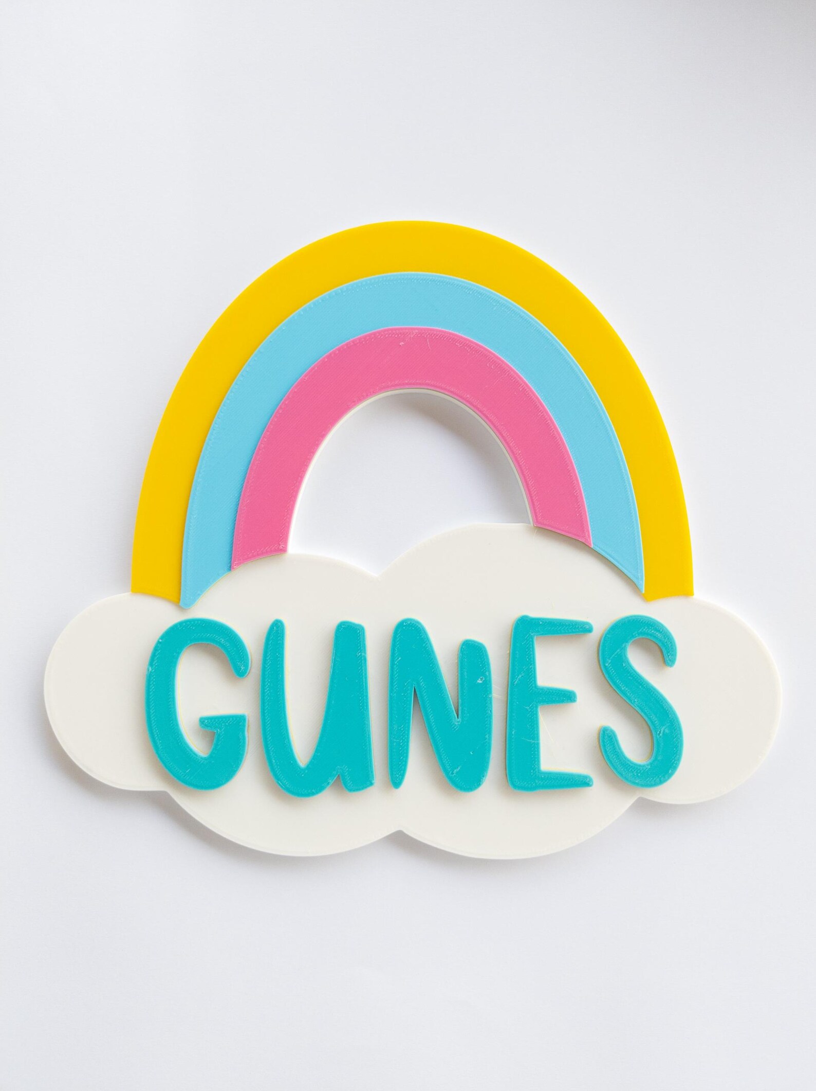 Rainbow Cloud Name Sign Personalized Door Hanger Custom Sign Kids Room ...