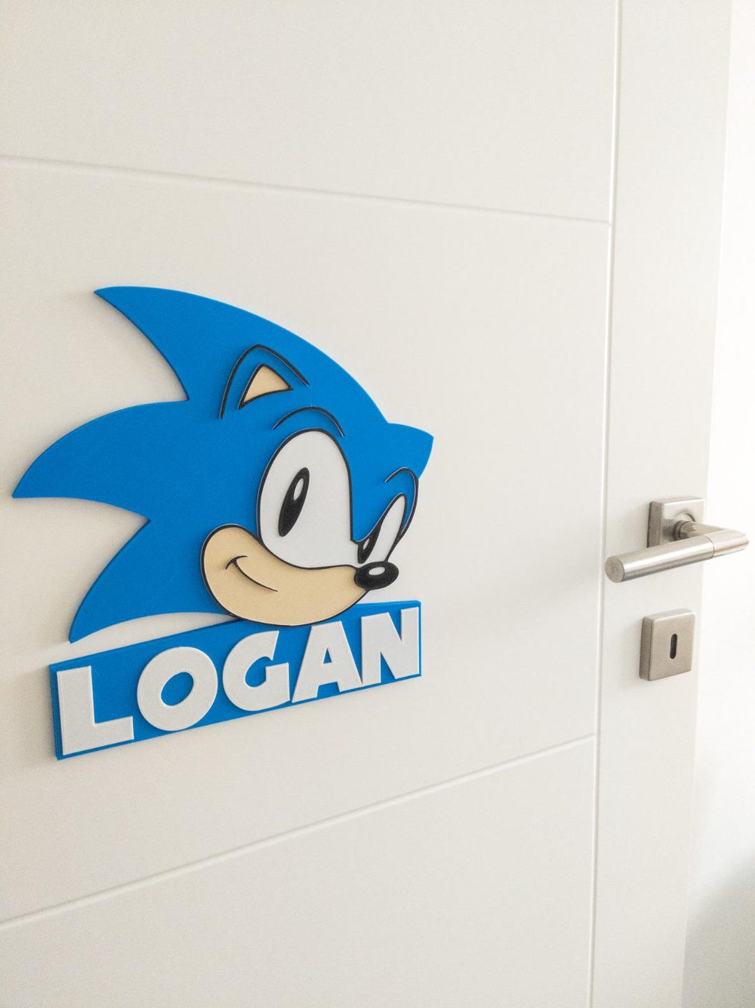 Blue Hedgehog Personalized Name Sign Custom Door Hanger Kids Room Decor ...