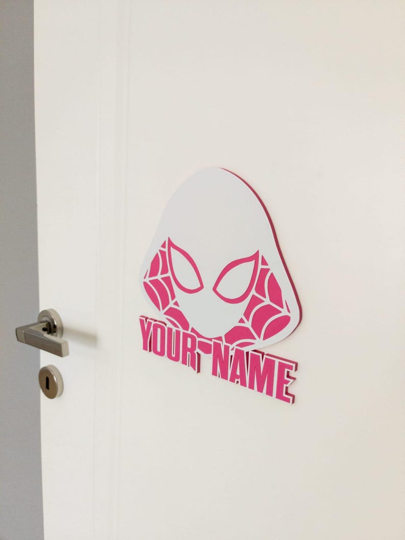 Ghost Spider Girl Name Sign Personalized Door Hanger Custom Sign Kids ...