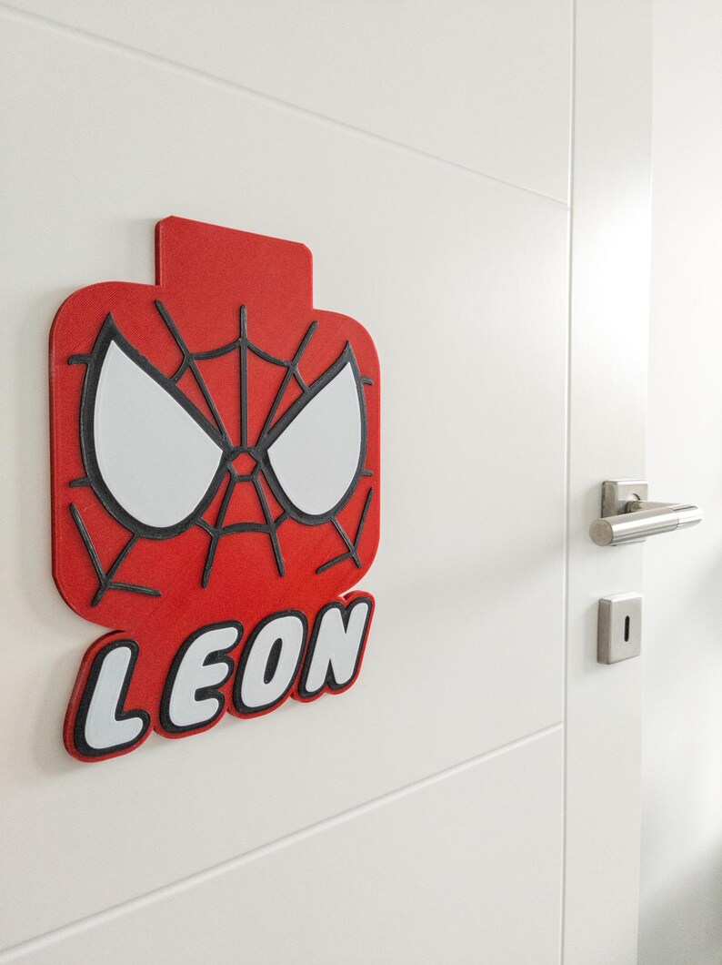 Red Spider Name Sign Personalized Door Hanger Custom Sign Kids Room ...