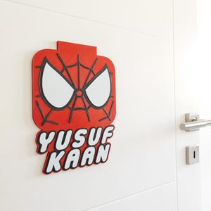 Red Spider Name Sign Personalized Door Hanger Custom Sign Kids Room ...