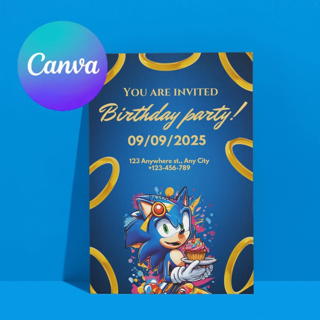 Sonic Invitation, Sonic Birthday Party Invite, Sonic Birthday ...