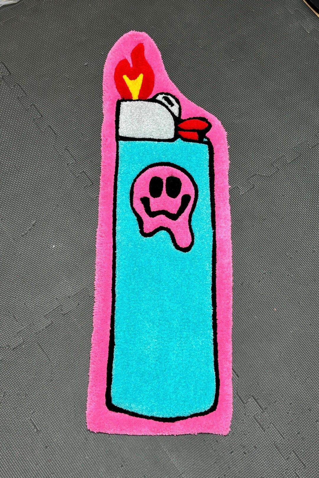 Pink and Blue Lighter Rug - Etsy