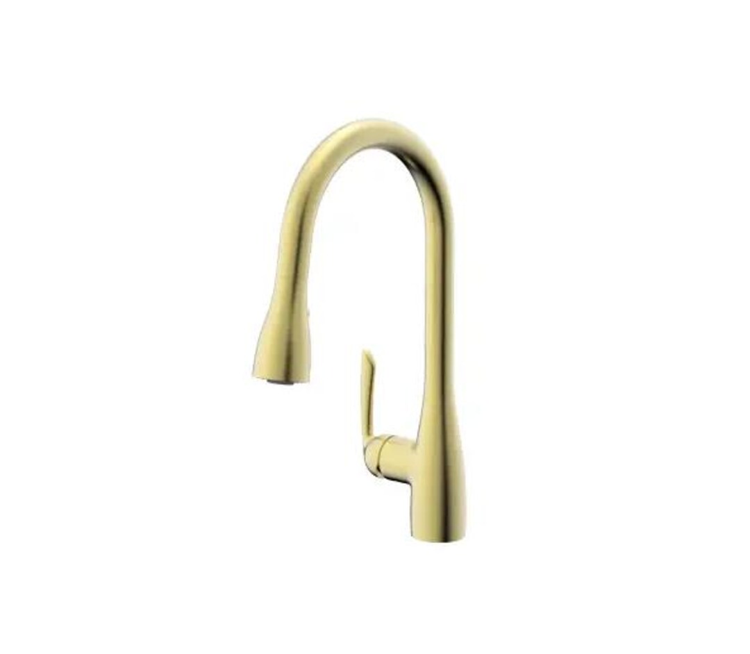 Single Handle Pull-down Kitchen Faucet, Gold Finish, Dual Function ...