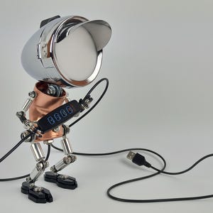 Handcrafted Robot Lamp: Fully Poseable Desk Light, Retro-steampunk ...