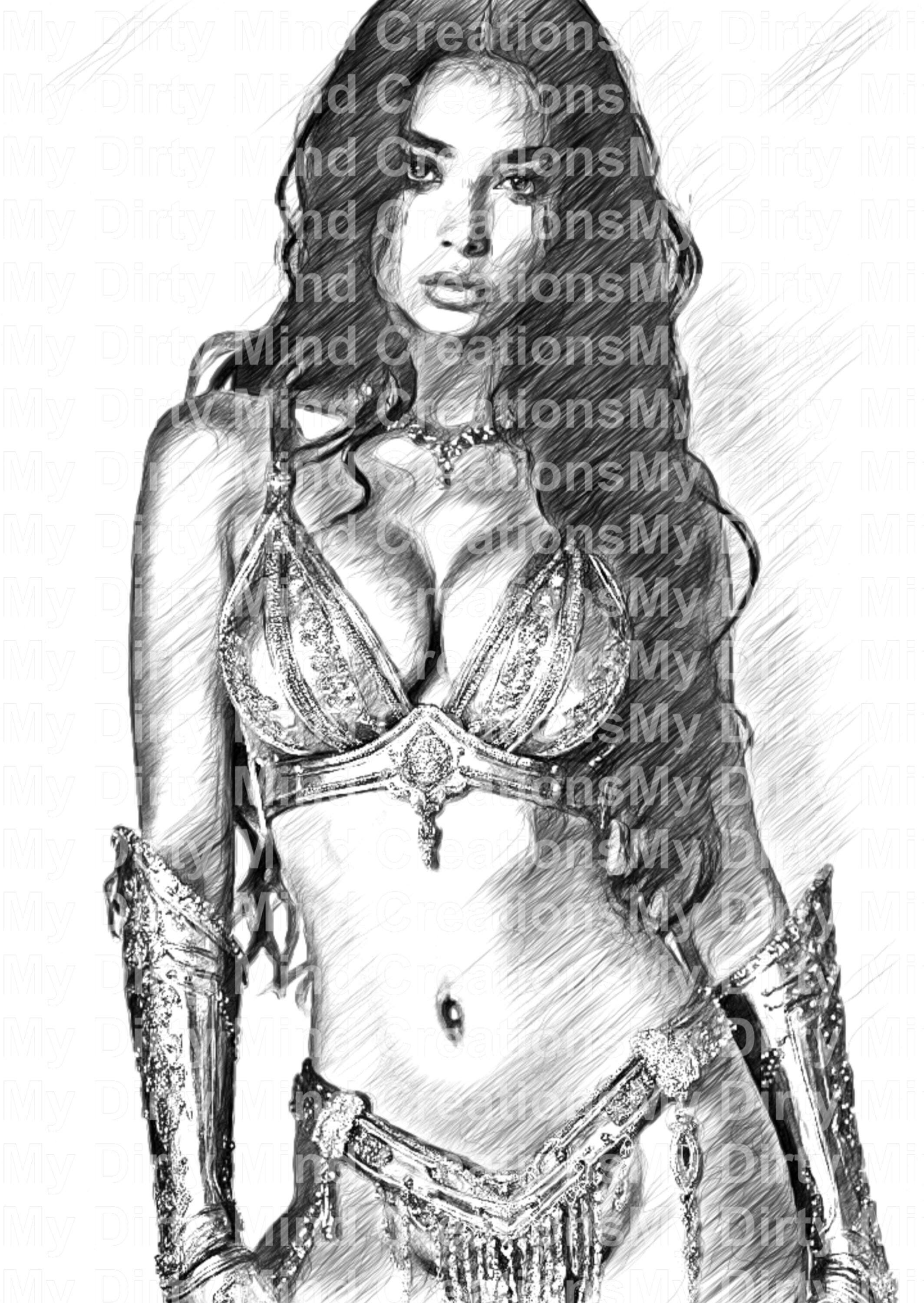Erotic Art 2 Sketch Nude Woman Sensual Artwork Breasts Pin Up - Etsy