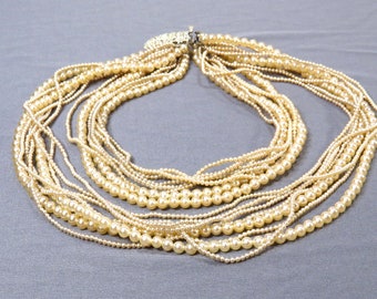 Multi Strand Pearl Necklace - Etsy