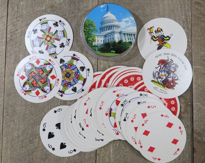 Complete Vintage Deck Round Playing Card / Knight Brand Playing Cards ...