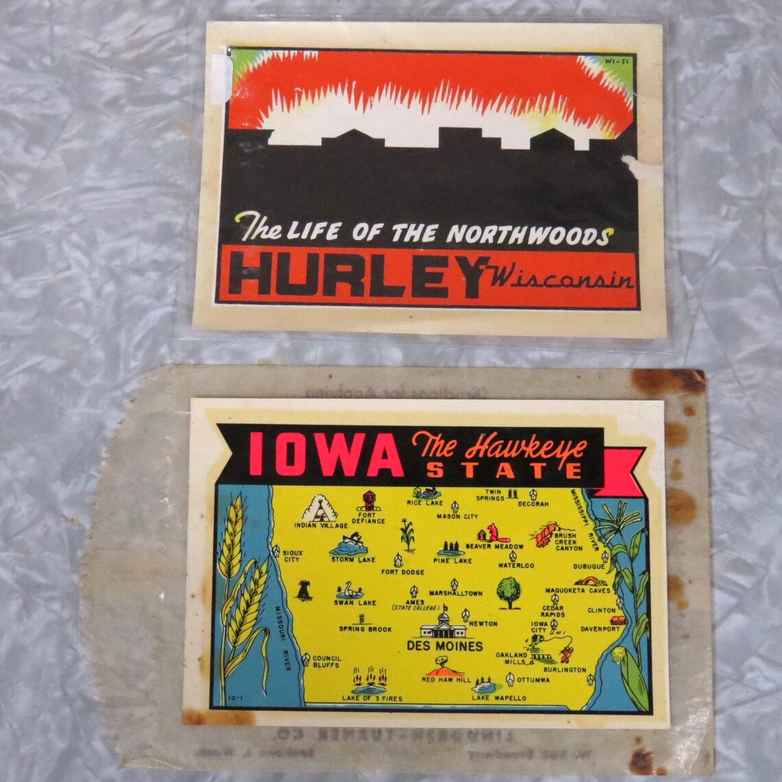 Vintage State Travel and Cartoon Decals Baxter Lane Retro | Etsy